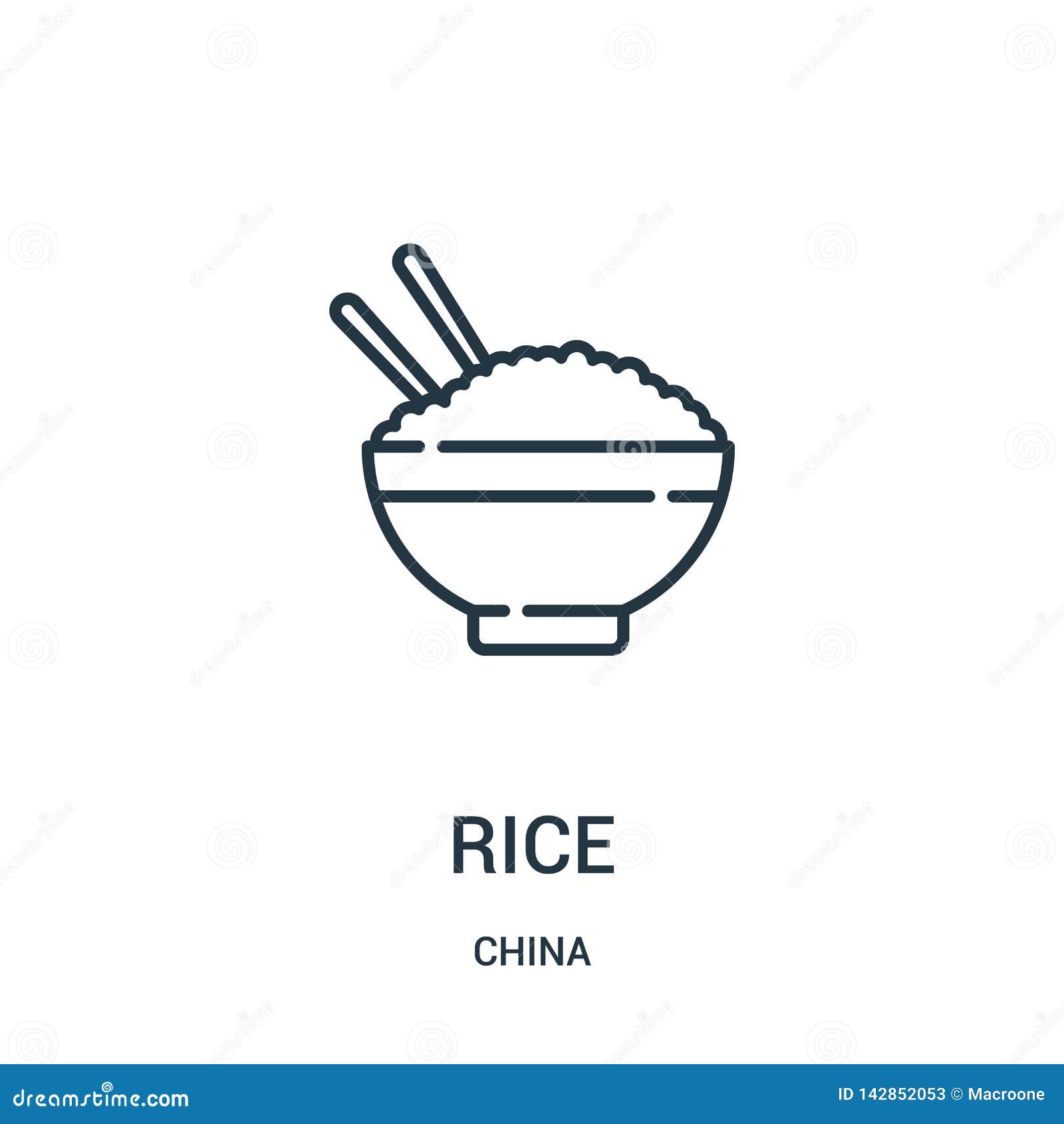Rice Icon Vector from China Collection. Thin Line Rice Outline Icon ...