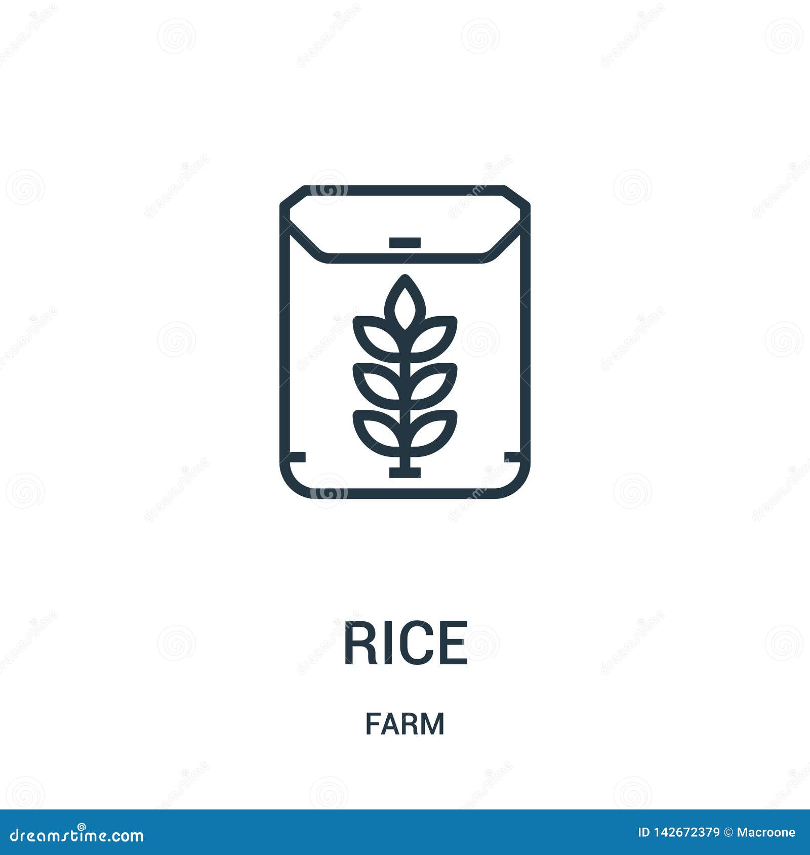 Rice Icon Vector from Farm Collection. Thin Line Rice Outline Icon ...