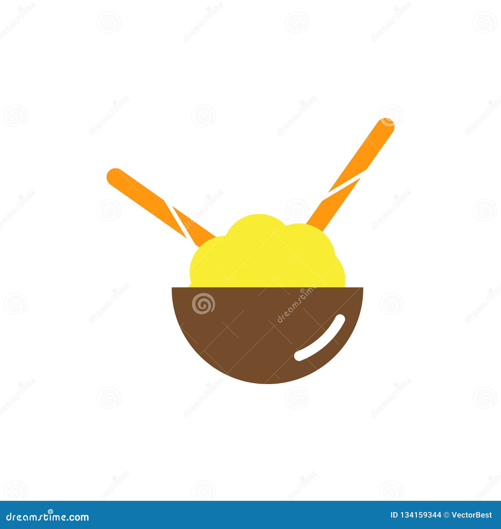 Rice Icon Vector Sign and Symbol Isolated on White Background Stock ...