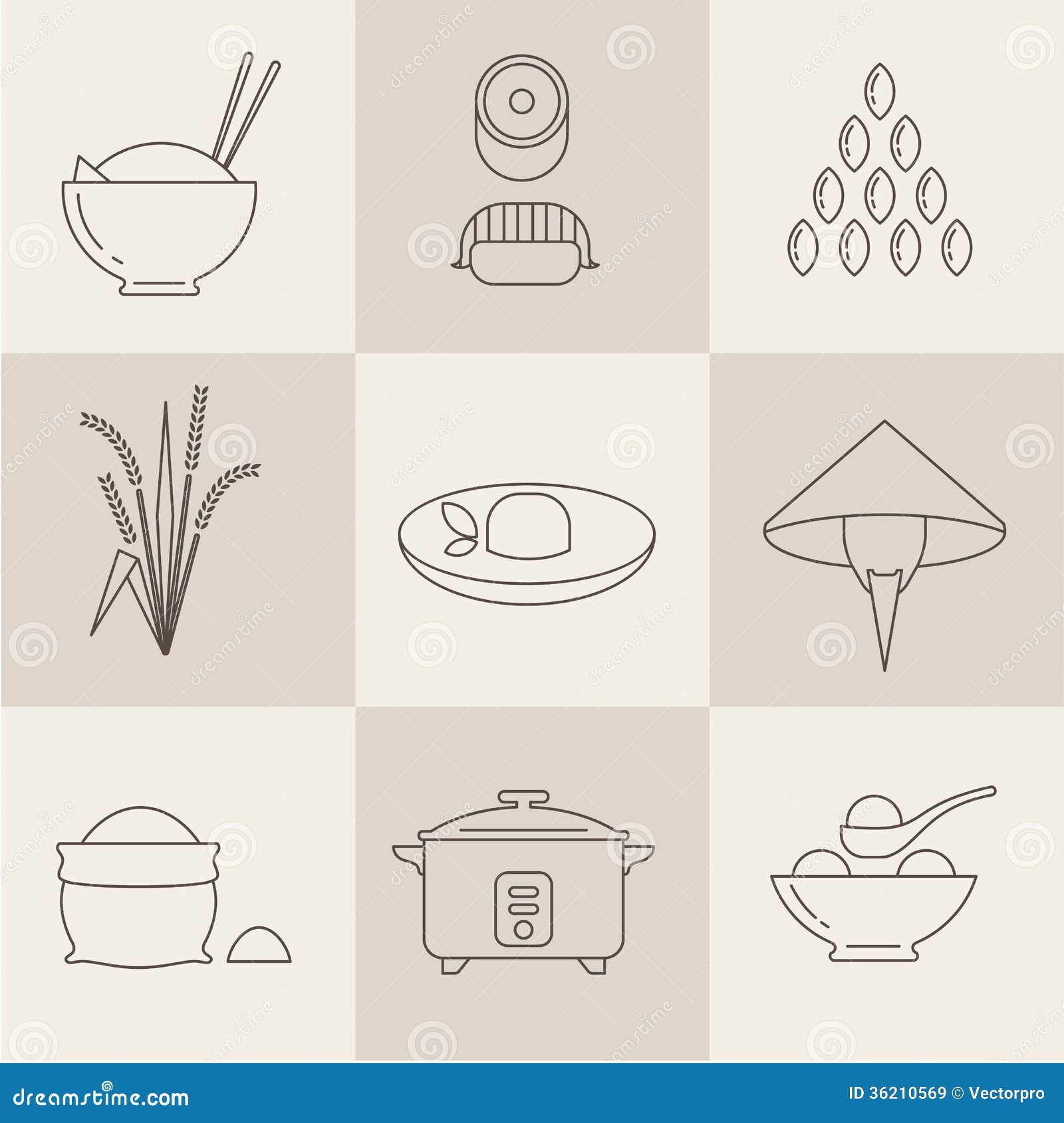 Rice icons stock vector. Illustration of healthy, sushi - 36210569