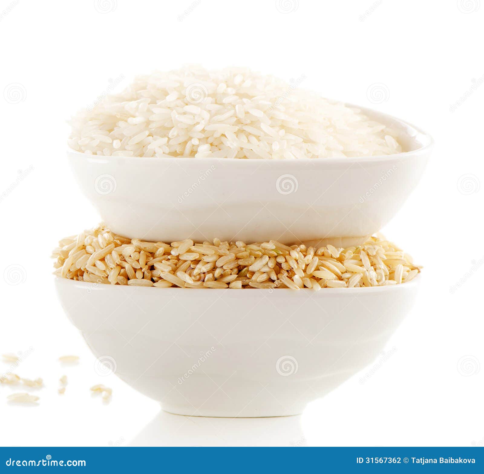 Rice isolated on white stock photo. Image of cereal, organic - 31567362