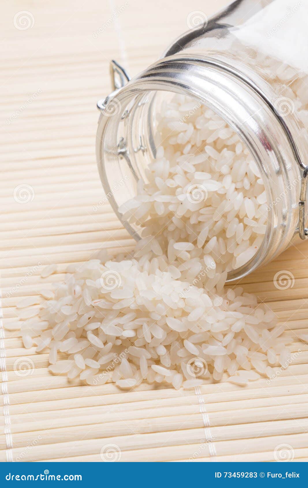 Rice in jar stock image. Image of pile, uncooked, white - 73459283