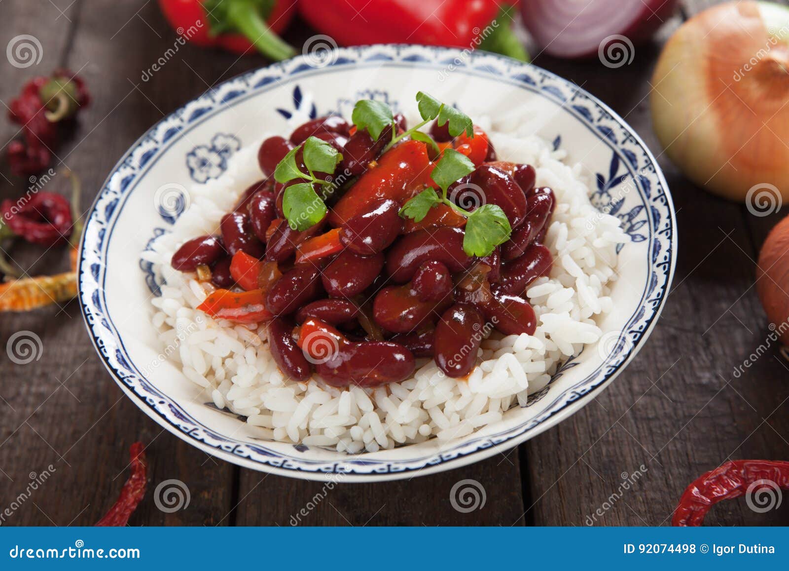 Rice and kidney beans stock photo. Image of staple, beans - 92074498