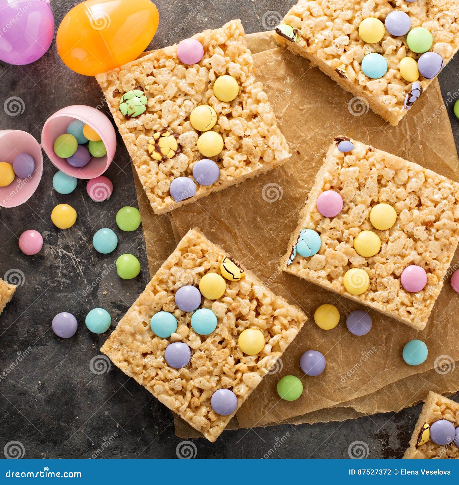 Rice Krispies Treats with Candy Stock Photo - Image of food, delicious ...
