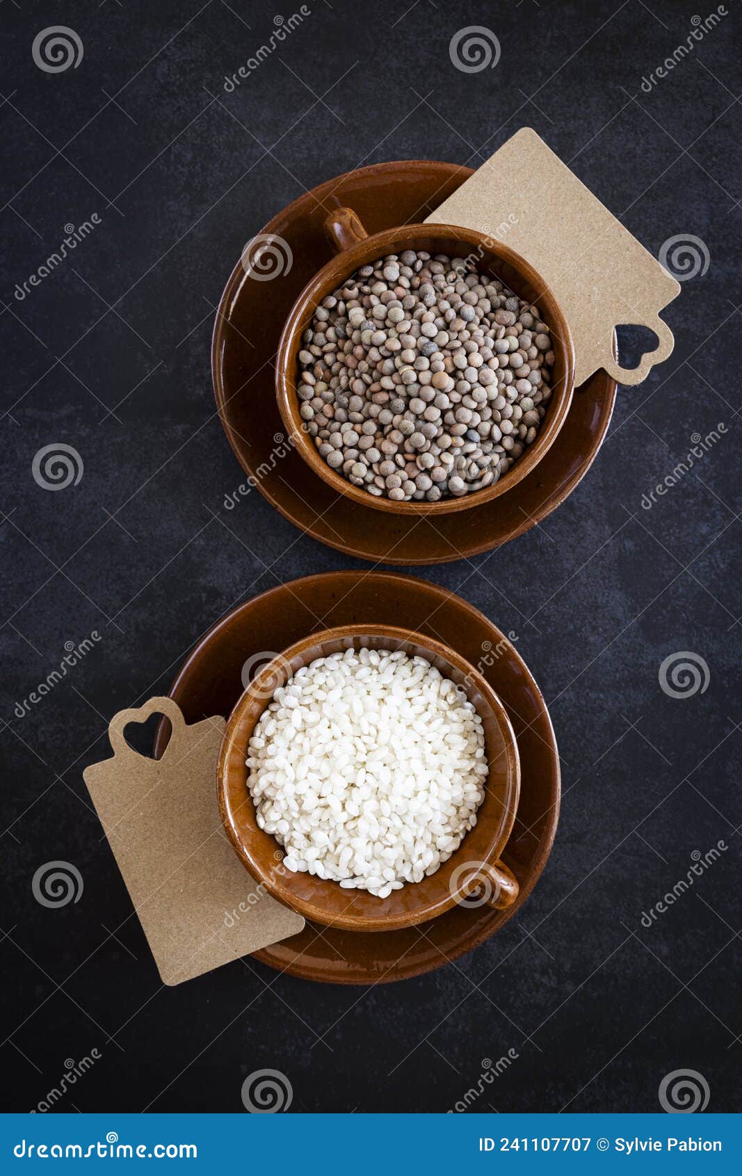 Rice and Lentils on a Dark Background. Complete Protein Sources Stock ...