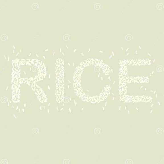 Rice Lettering Vector Background Stock Vector - Illustration of ...