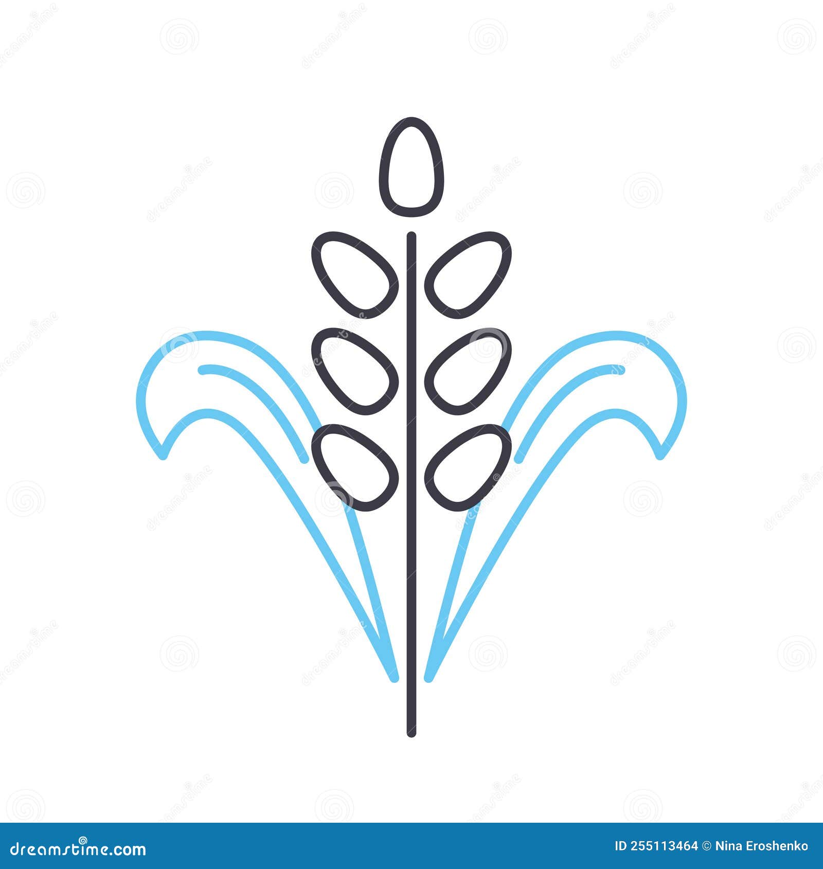 Rice Line Icon, Outline Symbol, Vector Illustration, Concept Sign Stock ...