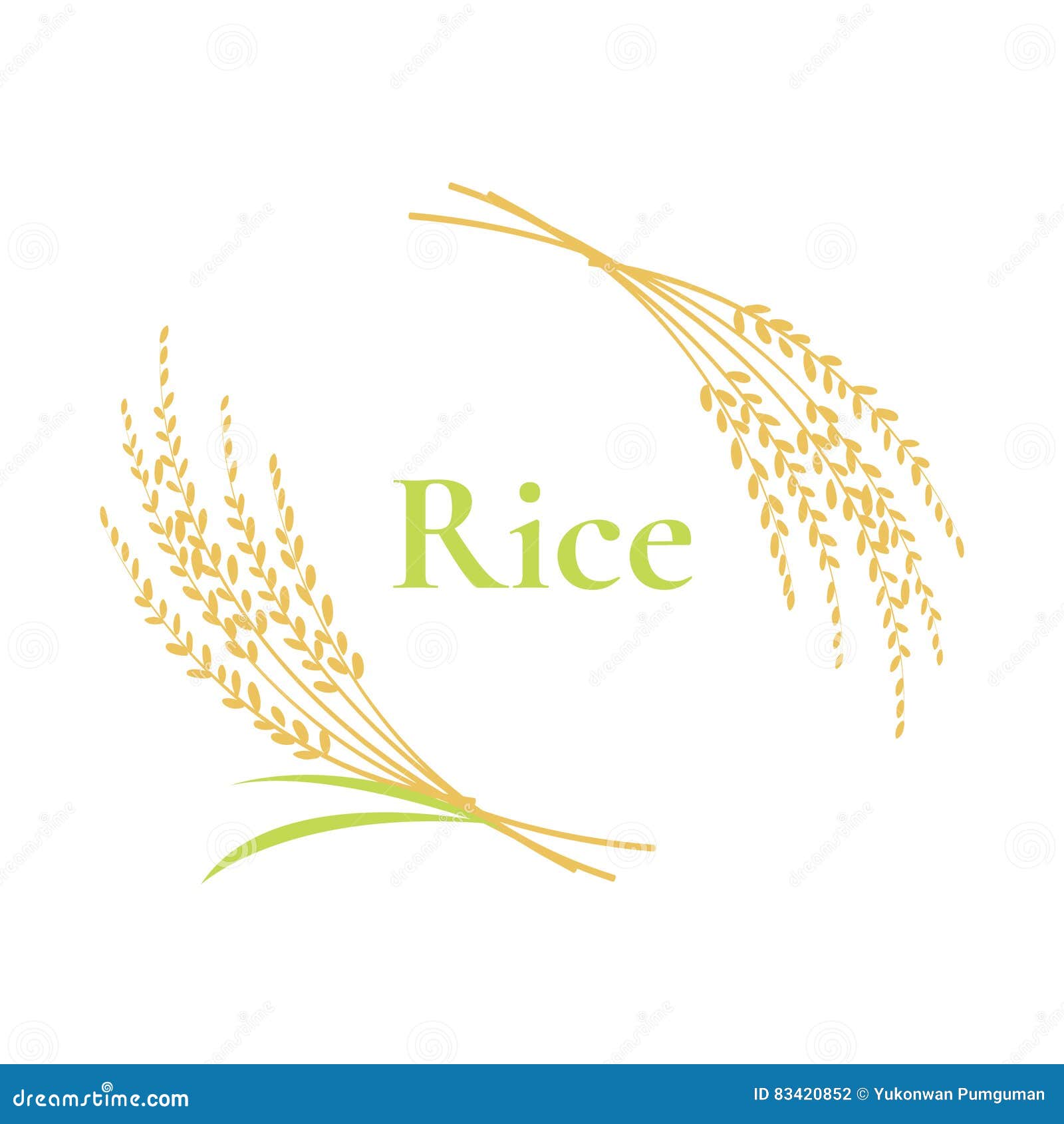 Rice Logo Design on White Background, Vector Stock Vector ...
