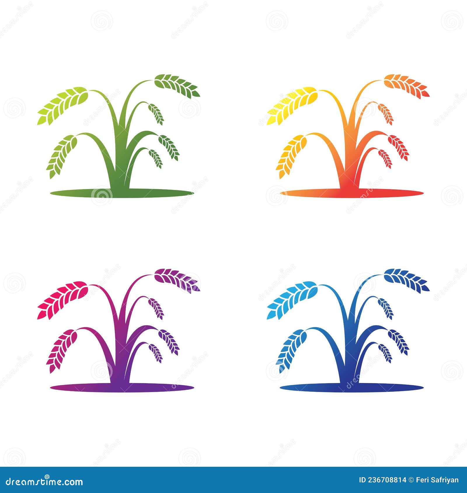 Rice logo icon set stock vector. Illustration of health - 236708814