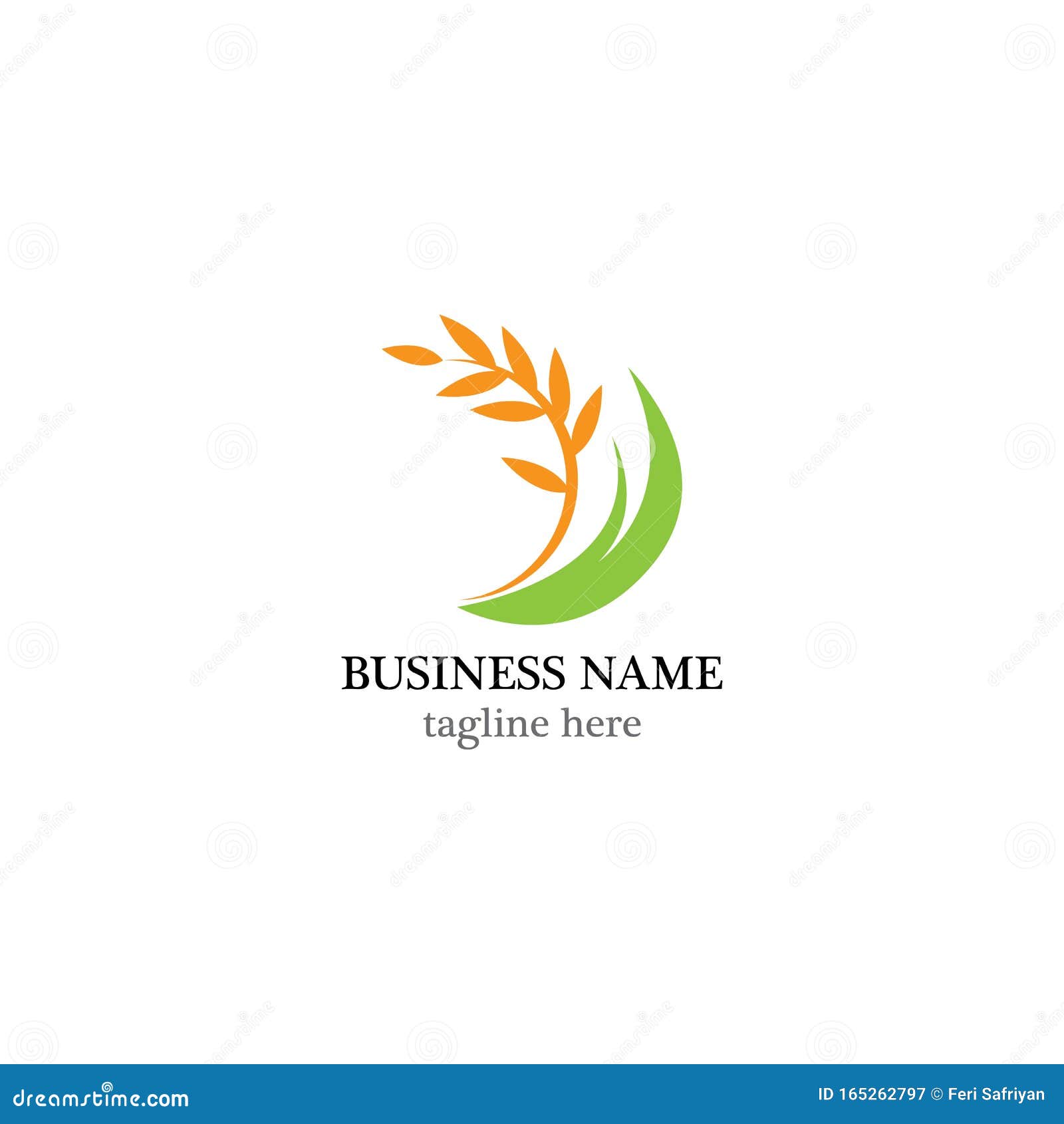 Rice logo template vector stock vector. Illustration of design - 165262797