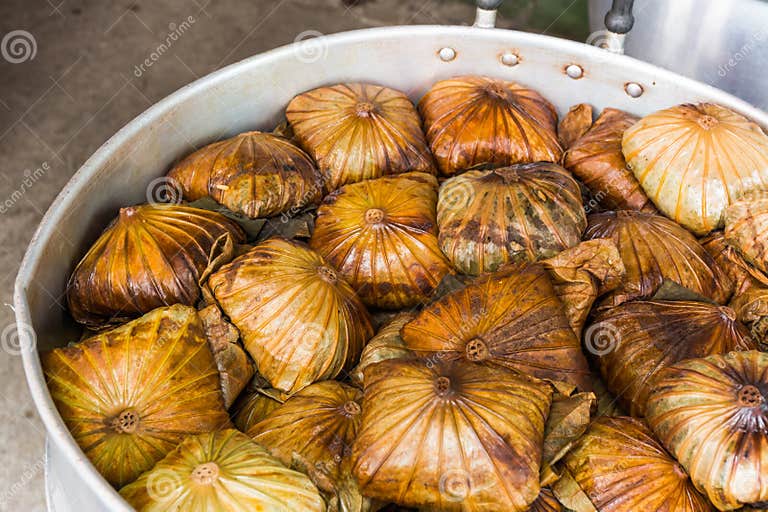 Rice in lotus leaf stock photo. Image of dumpling, food - 51957544