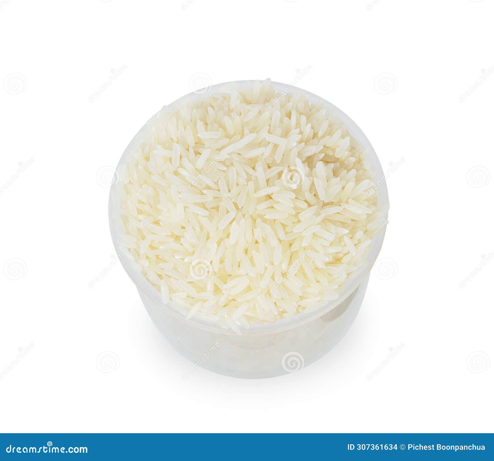Rice in the Measuring Cup Isolated on White Background Stock Photo ...