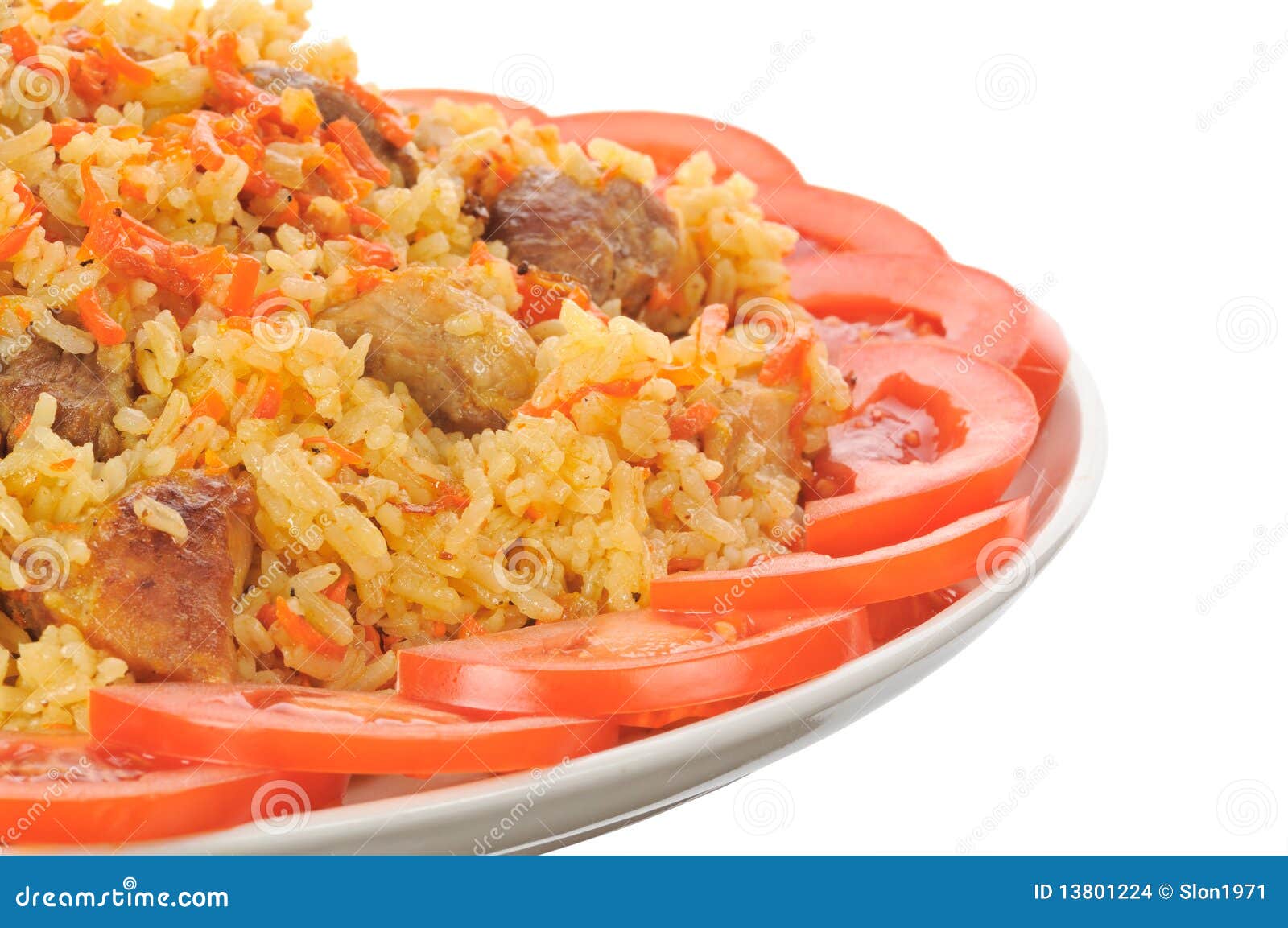 Rice with meat stock photo. Image of dish, dishware, salad - 13801224