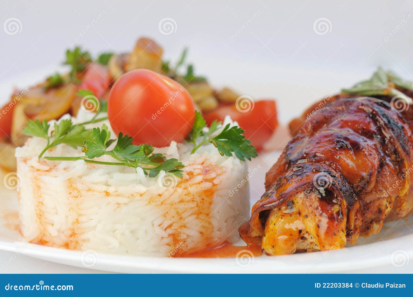 Rice and meat stock photo. Image of juicy, cuisine, meat - 22203384