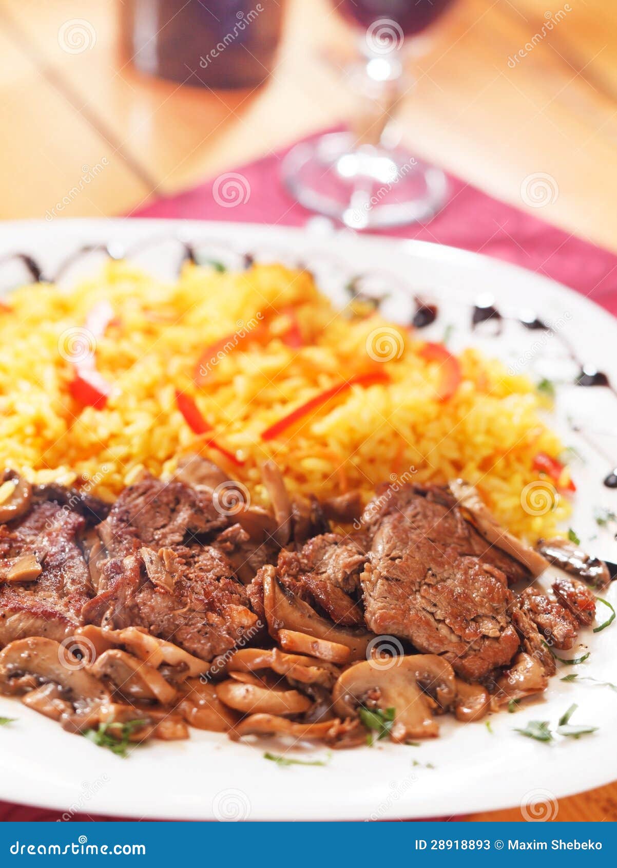 Rice with meat stock image. Image of colorful, cook, juicy - 28918893