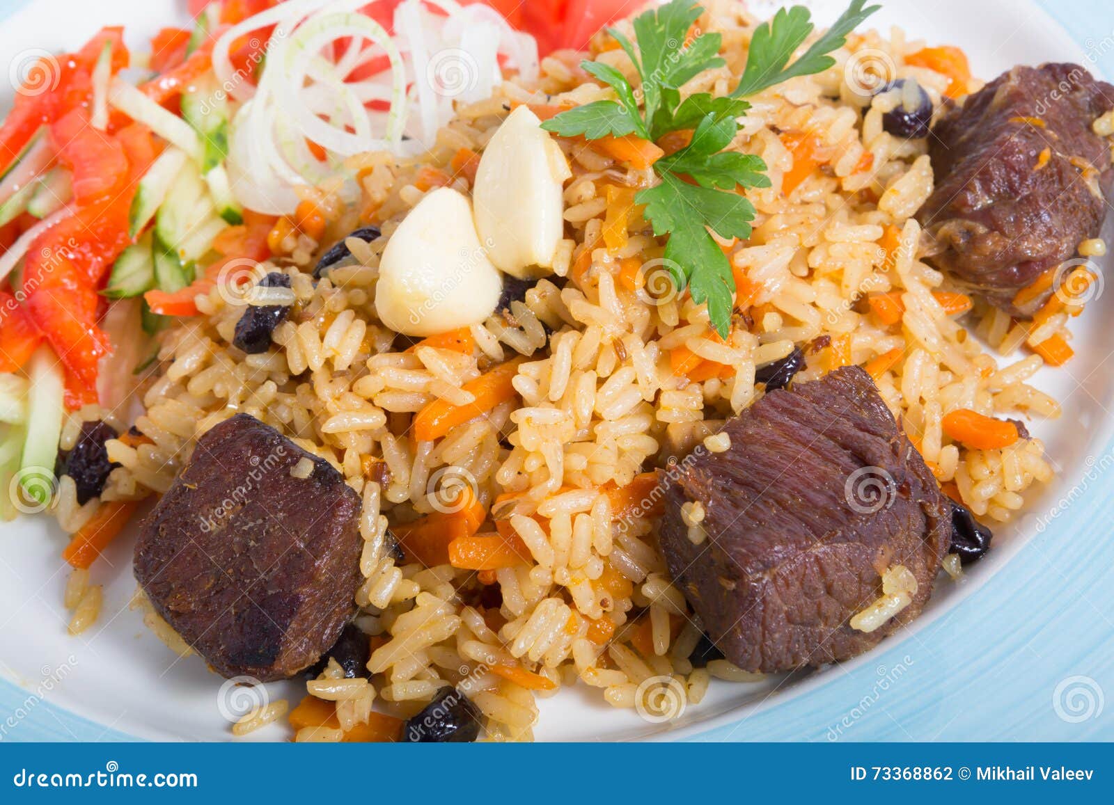 Rice with meat. Pilaf stock photo. Image of arabian, indian - 73368862