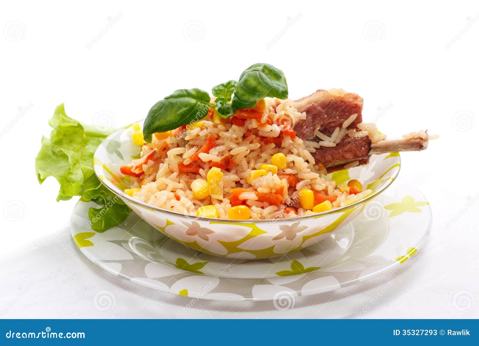 Rice with meat stock image. Image of fried, cuisine, cooking - 35327293