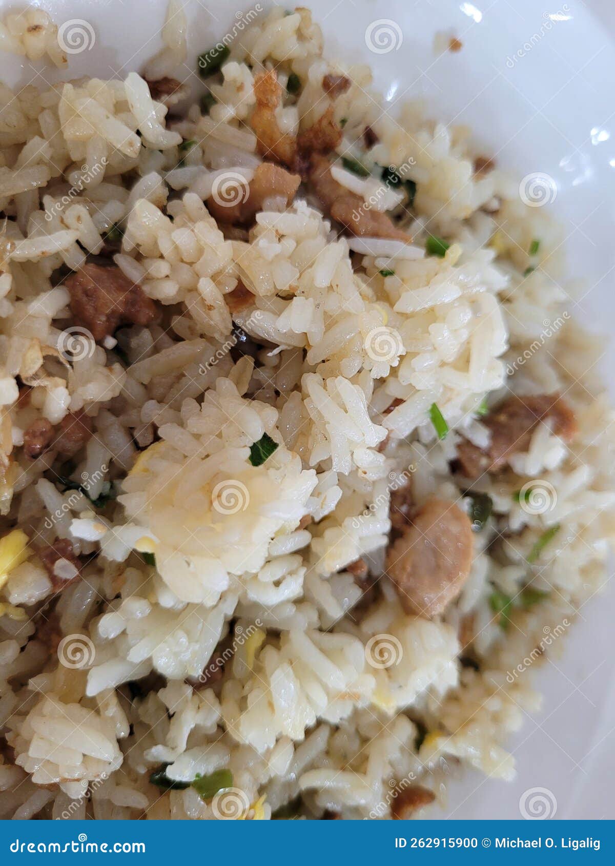 Rice Cooked with Meat Cubes and Vegetables Stock Photo - Image of rice ...