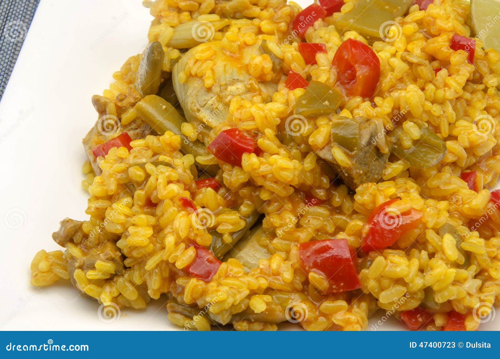 Rice with Meat and Vegetables Stock Image - Image of spain, nutrition ...