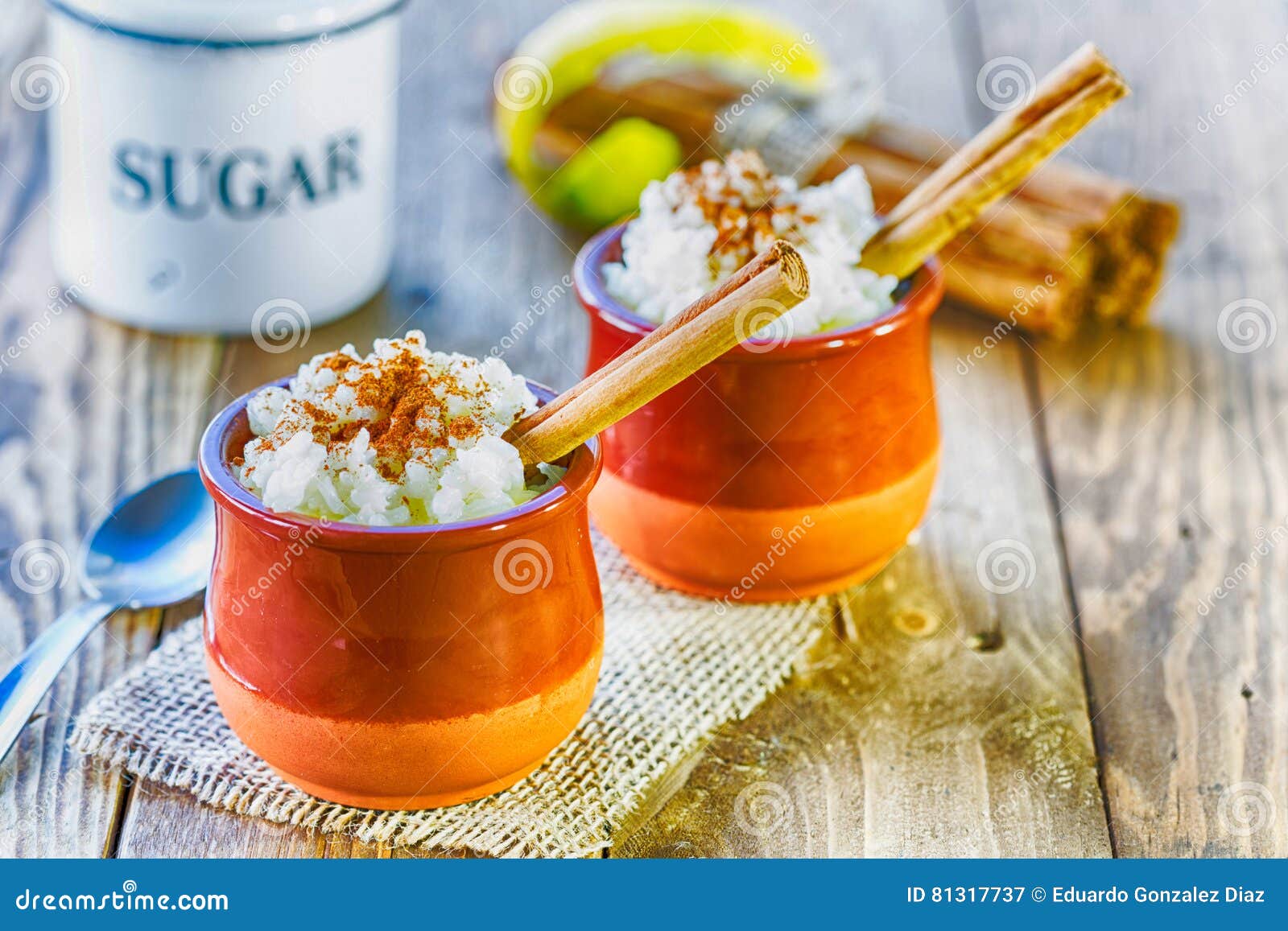 Rice with Milk Flavored with Lemon Stock Image - Image of homemade ...