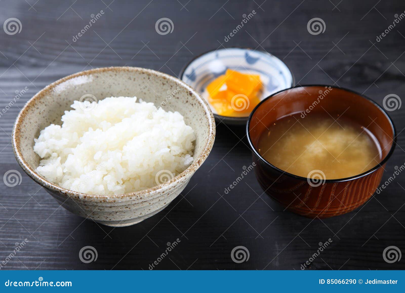 Rice and miso soup stock photo. Image of traditional - 85066290