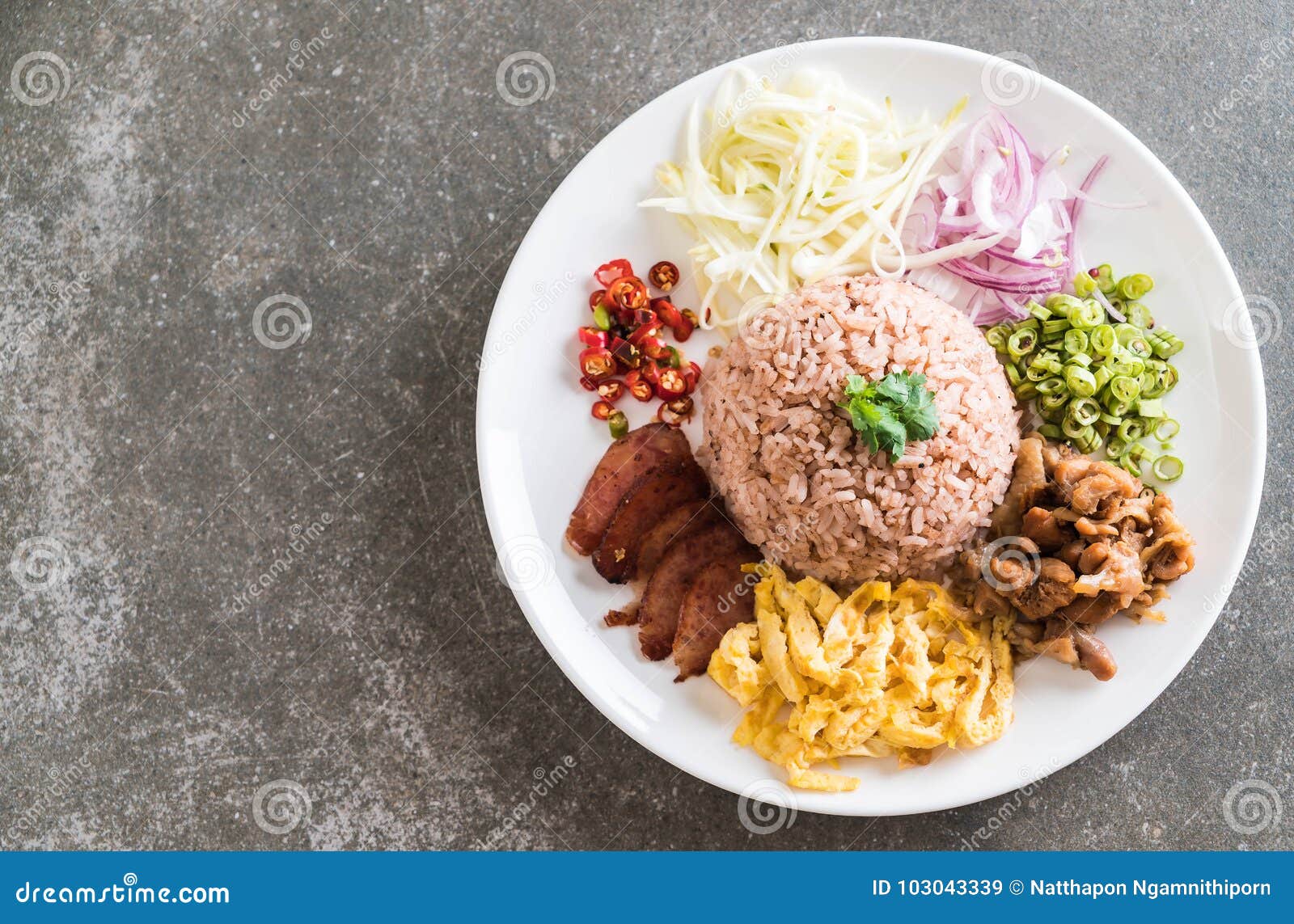 Rice Mixed with Shrimp Paste Stock Image - Image of taste, thai: 103043339