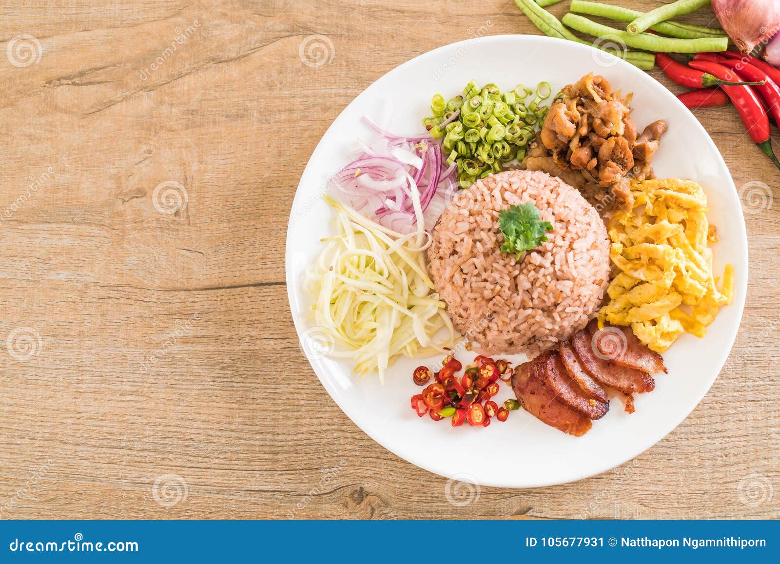 Rice Mixed with Shrimp Paste Stock Image - Image of asia, shrimp: 105677931