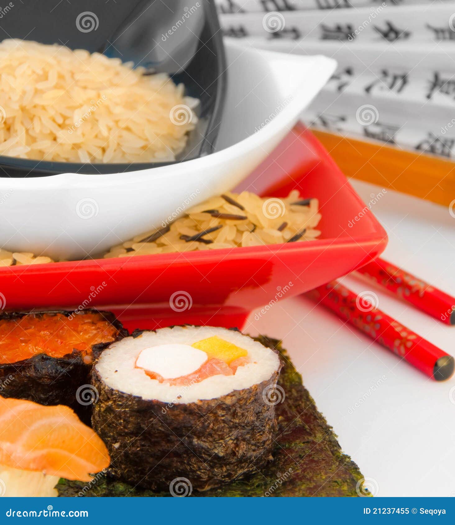 Rice in Multi-colored Plates Stock Image - Image of east, food: 21237455