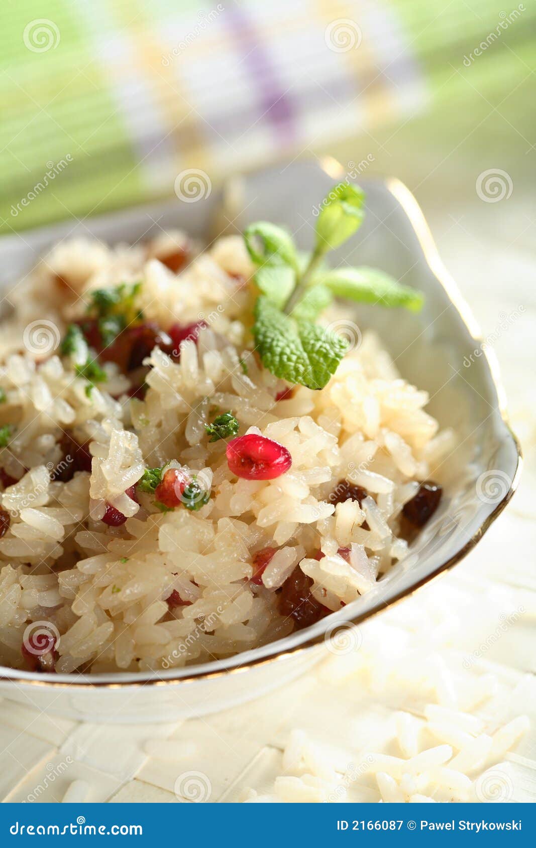 Rice with nuts and raisins stock image. Image of eating - 2166087