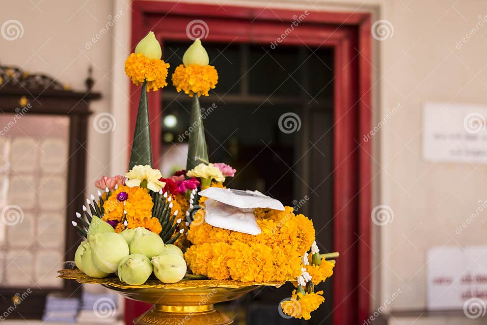 Rice offering stock image. Image of banana, ceremony - 94683953