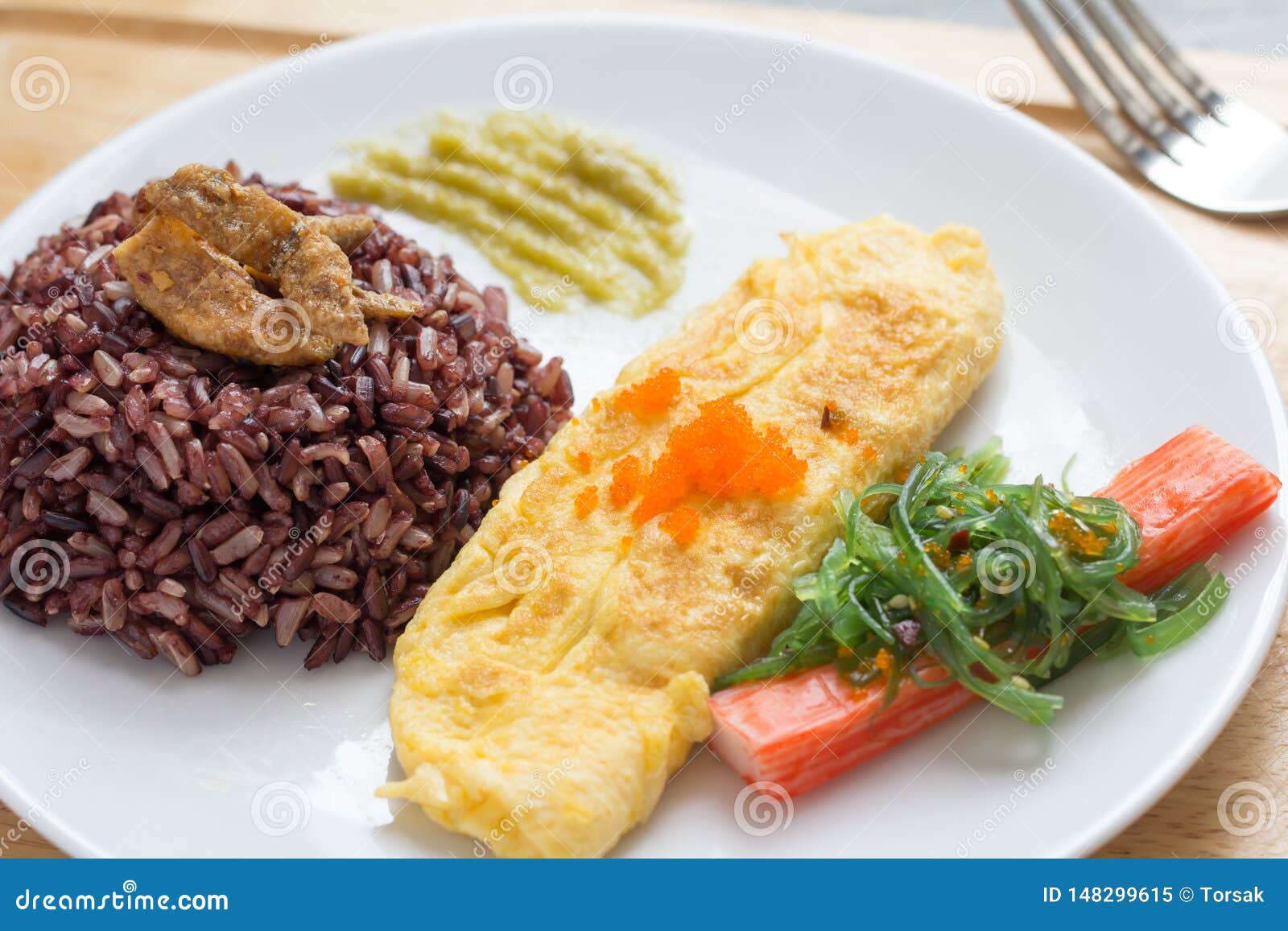 Rice with omelette stock image. Image of omelette, meat - 148299615