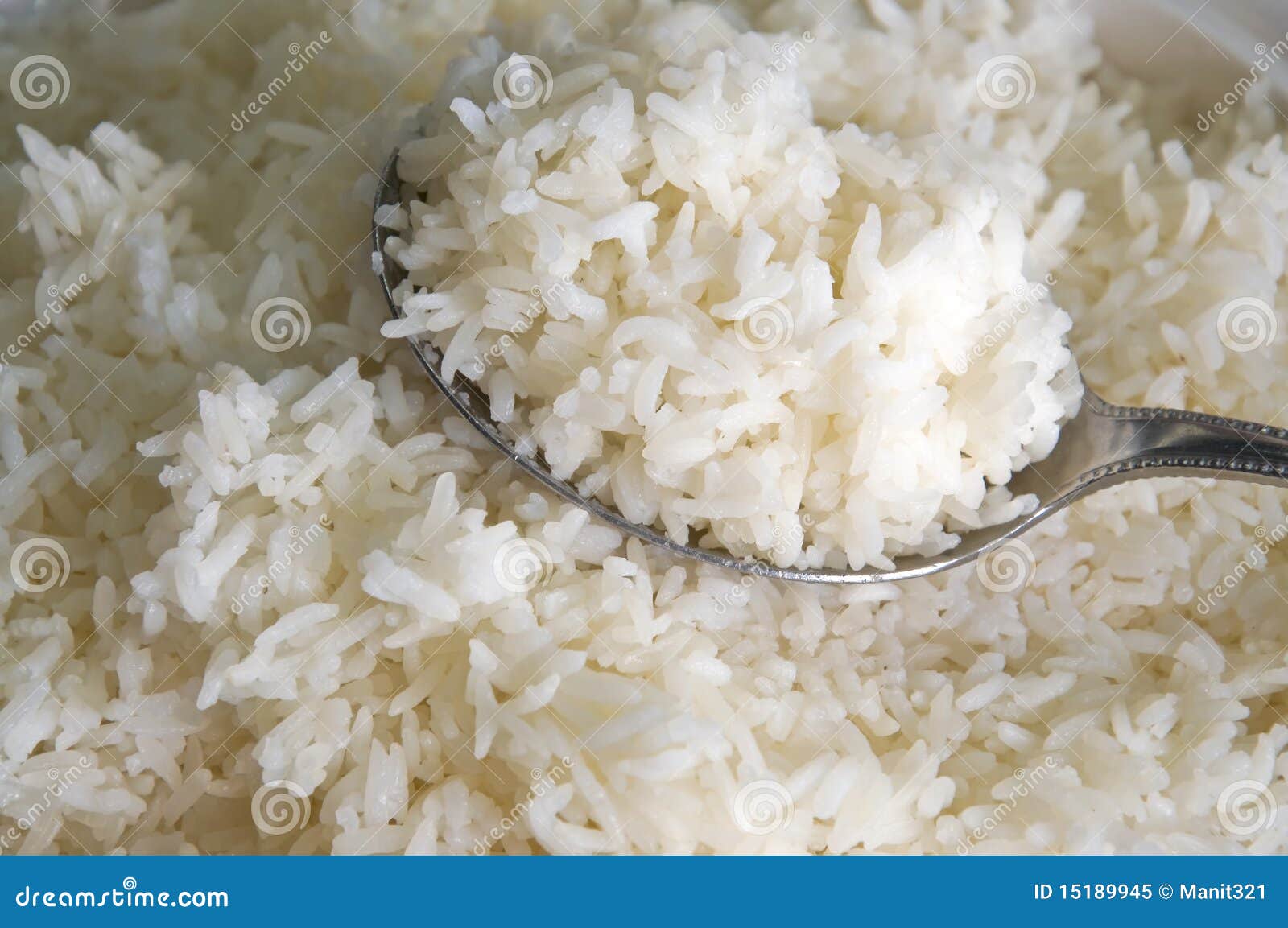 Rice over the spoon. stock image. Image of asian, cuisine - 15189945