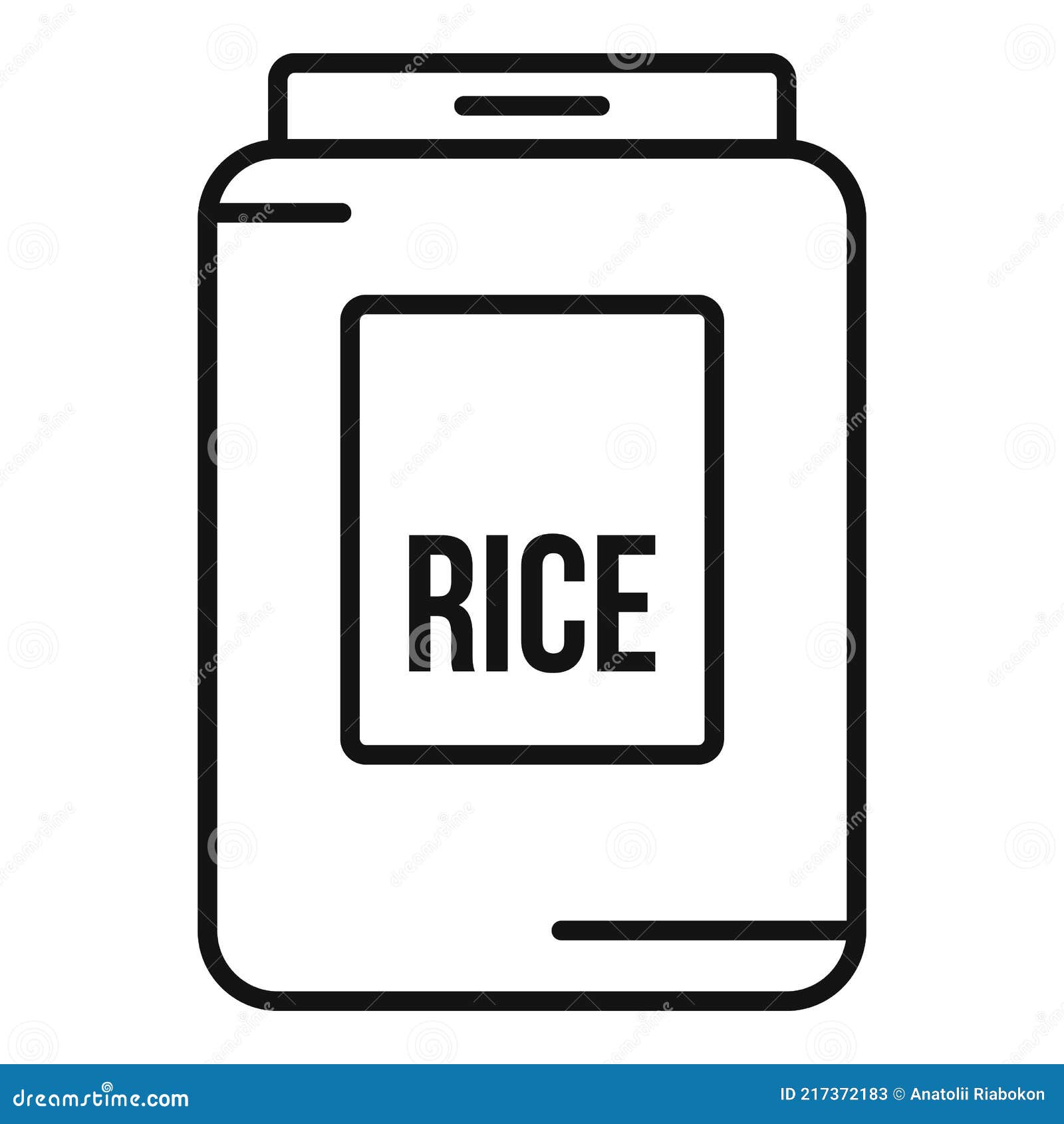 Rice Pack Icon, Outline Style Stock Vector - Illustration of ...