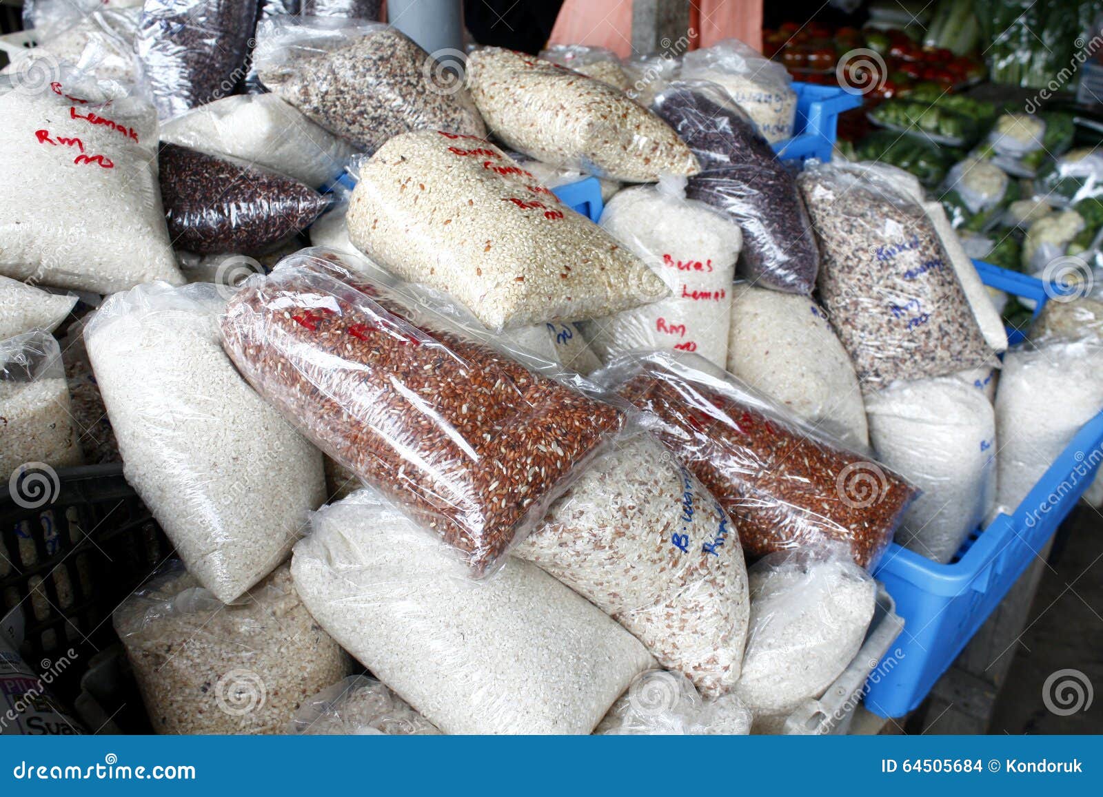Rice Packed in a Plastic Bag Stock Photo - Image of clean, industries ...