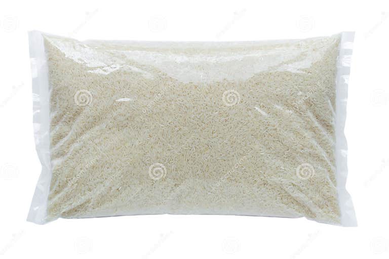 Rice Packed in a Plastic Bag Stock Image - Image of wrap, container ...