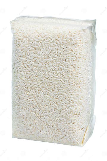 Rice Packed in Vacuumed Plastic Bag Stock Photo - Image of packaging ...