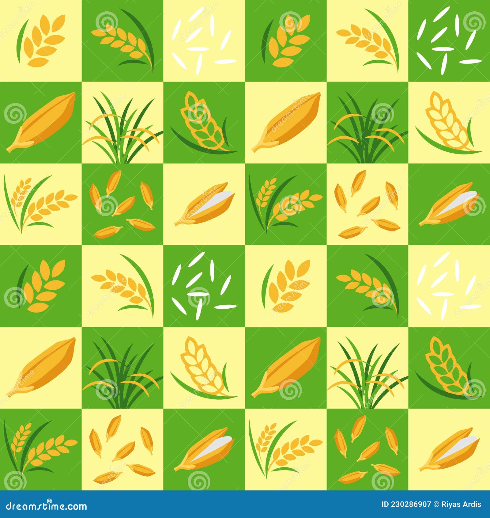 Rice Paddy Abstract Seamless Geometric Vector Pattern for Packaging ...
