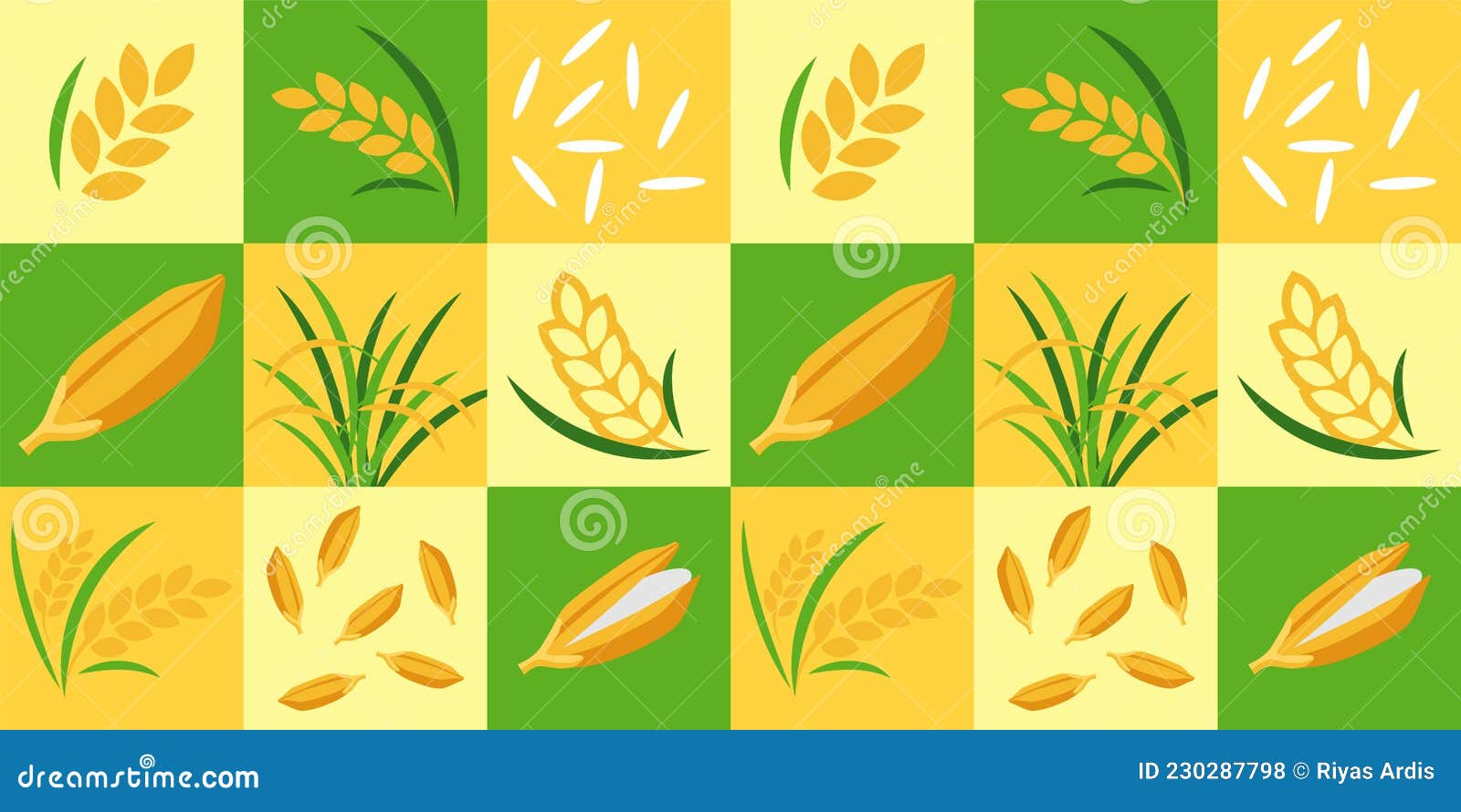 Rice Paddy Abstract Seamless Geometric Vector Pattern for Packaging ...