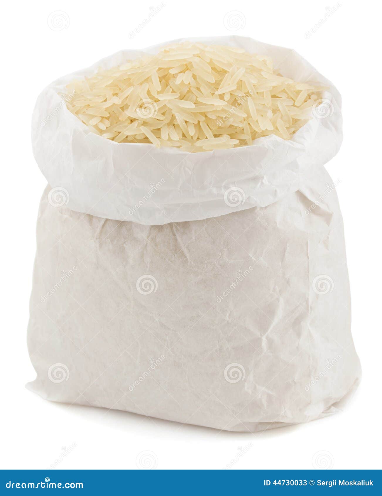 Rice in paper bag stock image. Image of isolated, healthy - 44730033