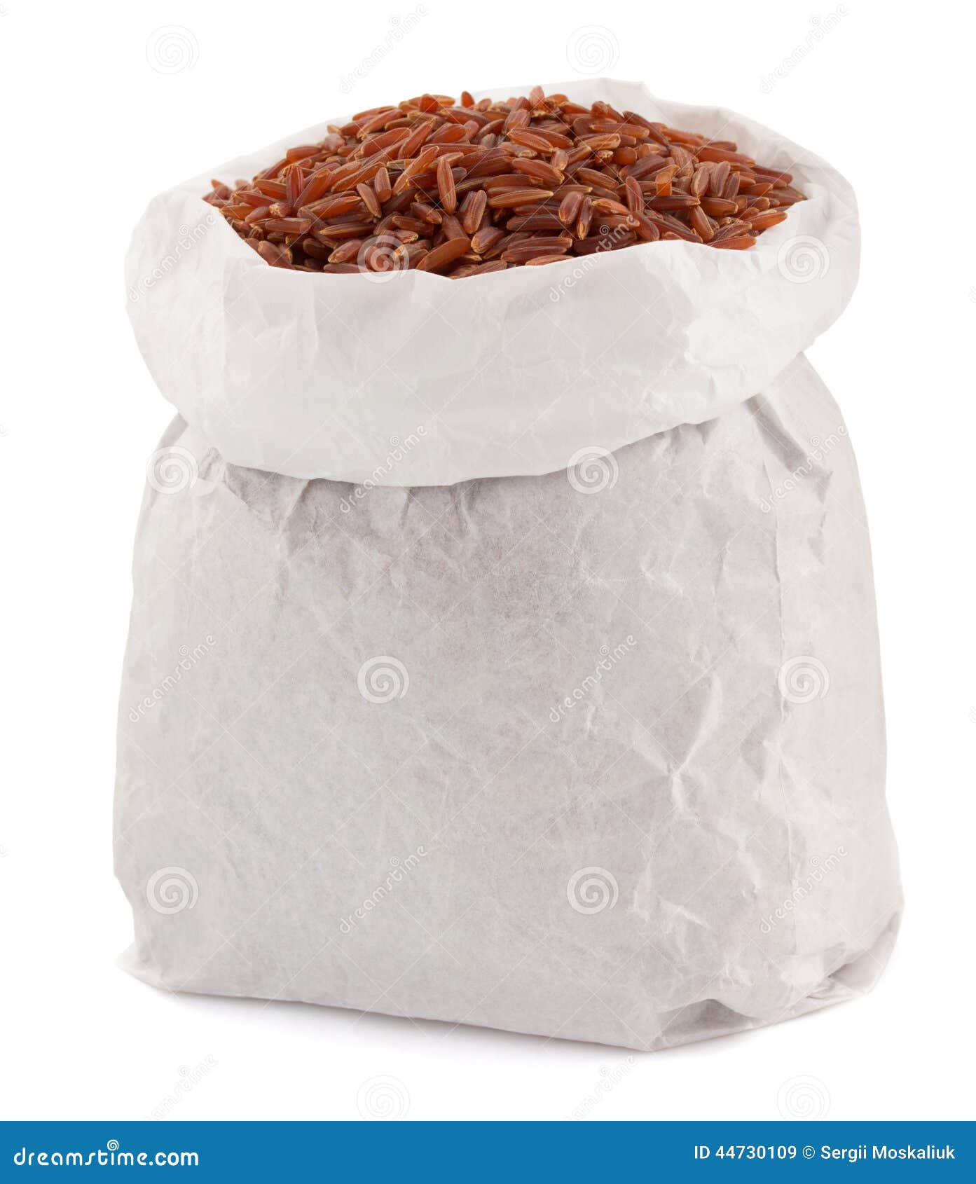 Rice in paper bag stock image. Image of pack, delicious - 44730109