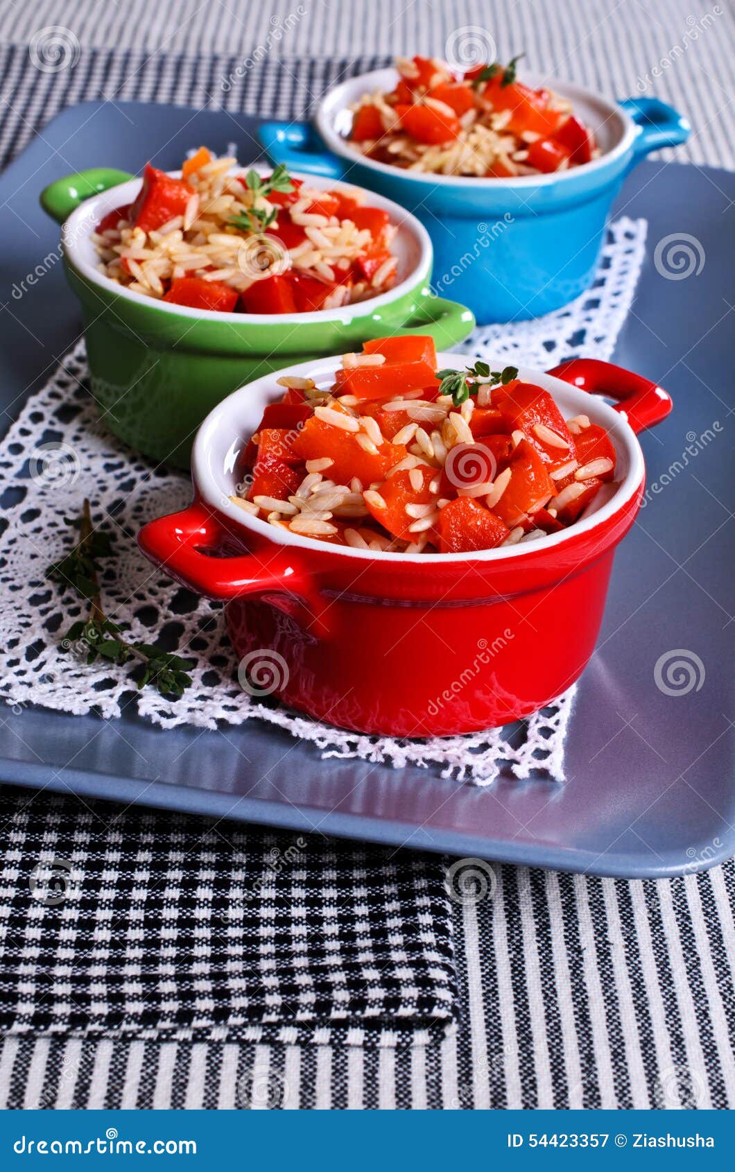 Rice with paprika stock image. Image of food, asian, fresh - 54423357