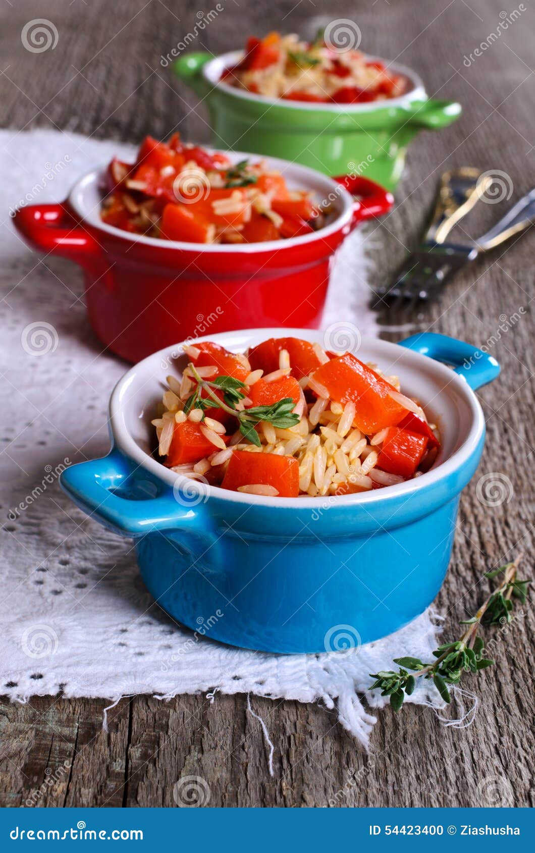 Rice with paprika stock photo. Image of paprika, appetizer - 54423400