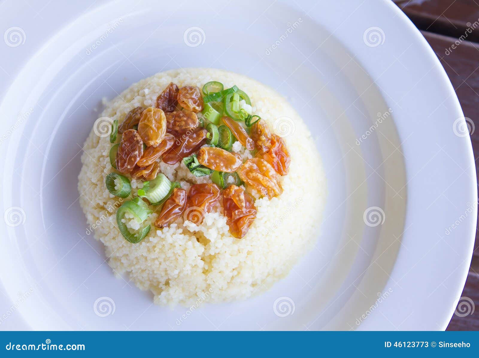 Rice Pilaf Topped with Raisins Stock Image - Image of gastronomy ...