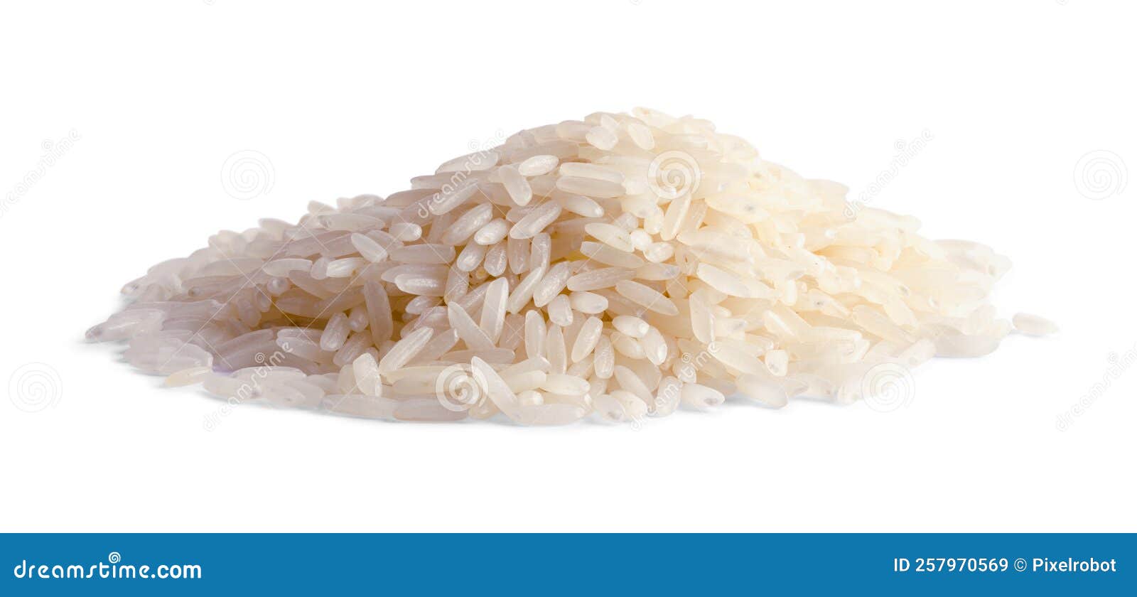 Rice Pile Side View. Uncooked Rice Isolated On Black Background With ...