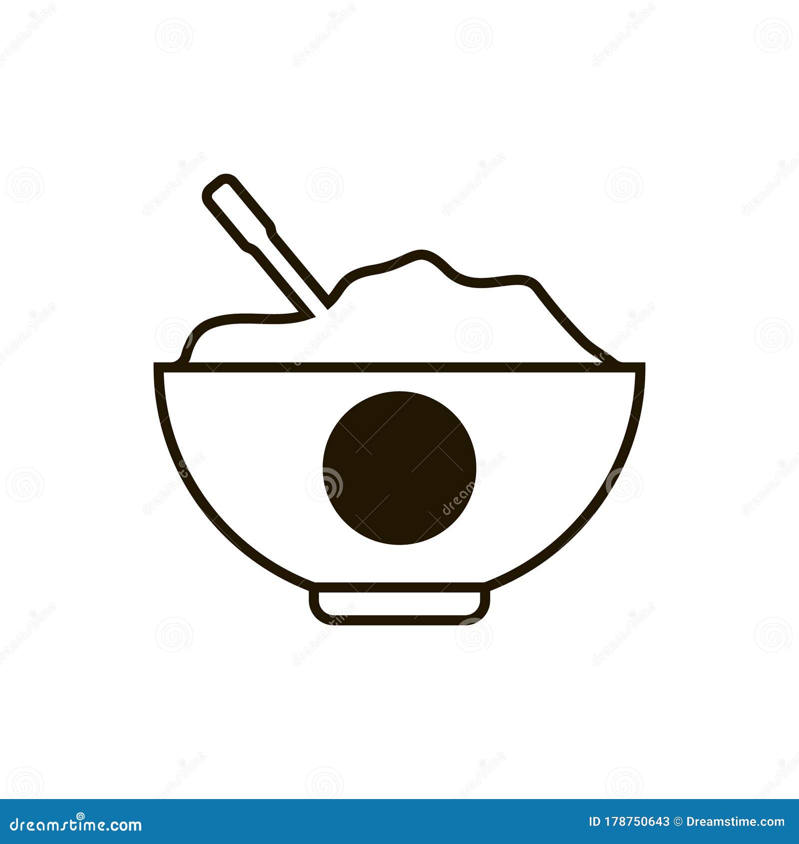 Rice Plate Icon on White Background. Eps 10 Flat Style. Stock Vector ...