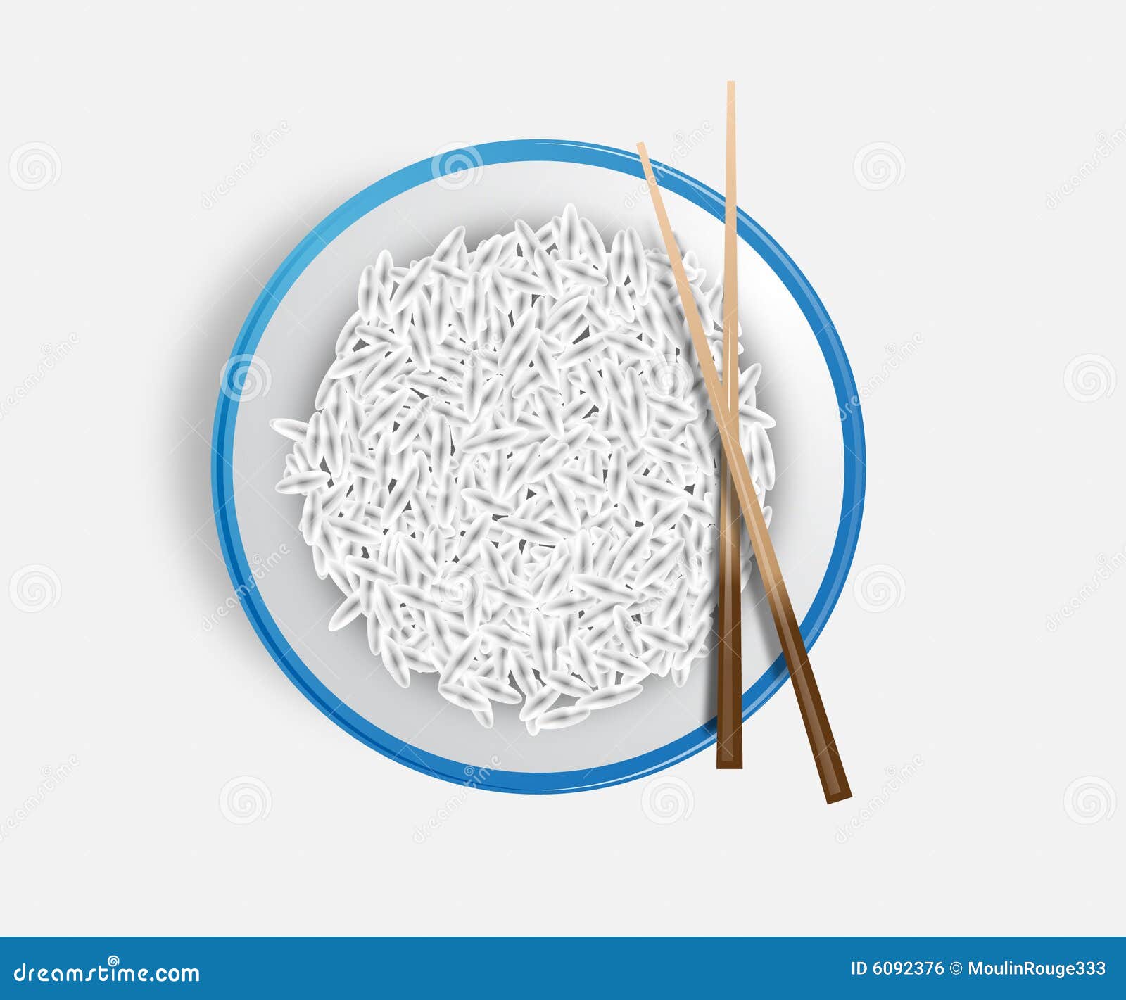 Rice in Plate, Japanese Dish Stock Vector - Illustration of design ...