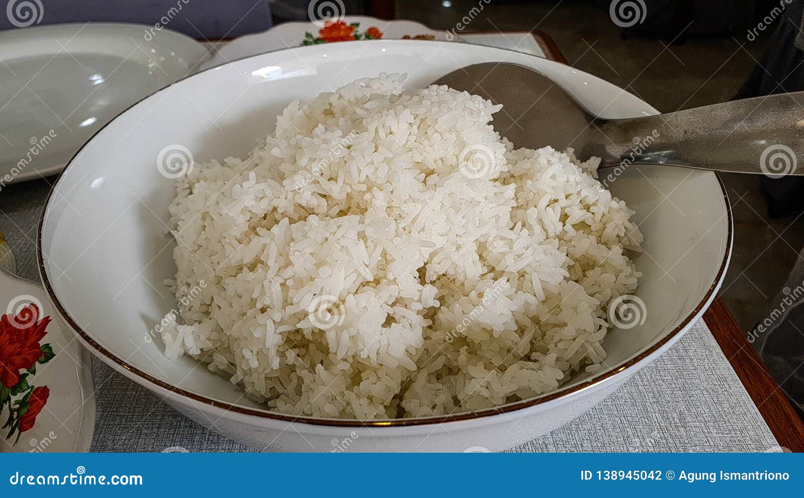 Rice on a Plate Ready Ti Eat Stock Photo - Image of meat, appetizer ...
