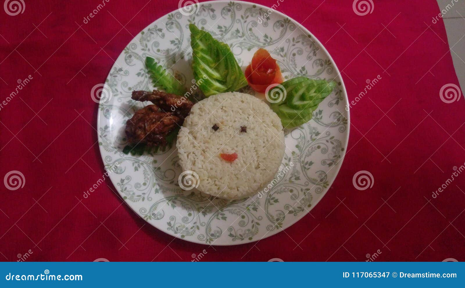 Rice plating stock image. Image of love, rice, enjoing - 117065347