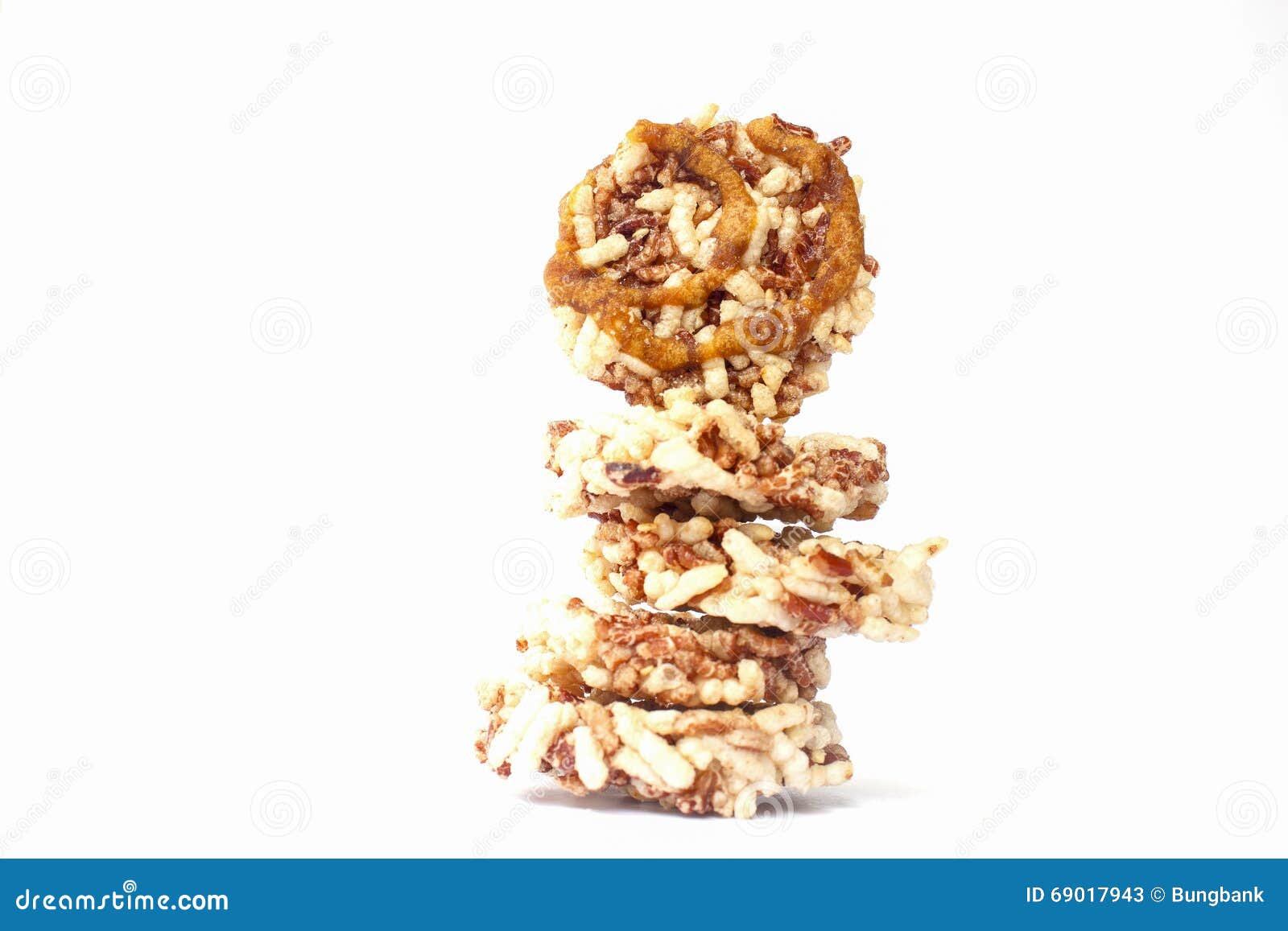 Rice Pop Isolated on White Background Stock Image - Image of crisp ...
