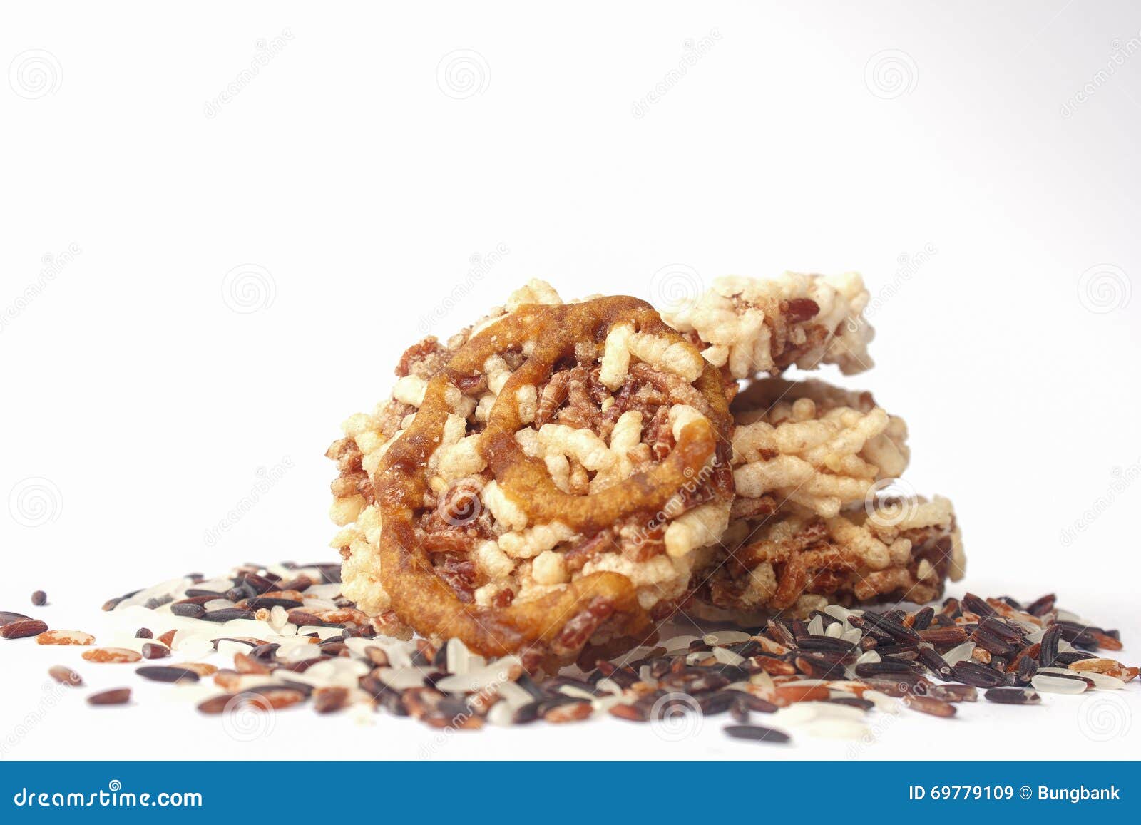 Rice Pop with Rice, Brown Rice and Dark Violet Rice Stock Image - Image ...